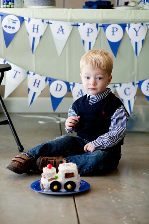 Blue and Green Train Party - Pretty My Party