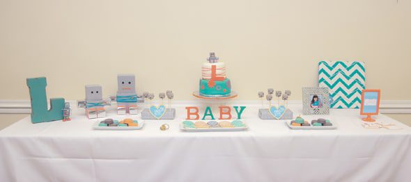 Pottery Barn Inspired Robot Baby Shower - Pretty My Party